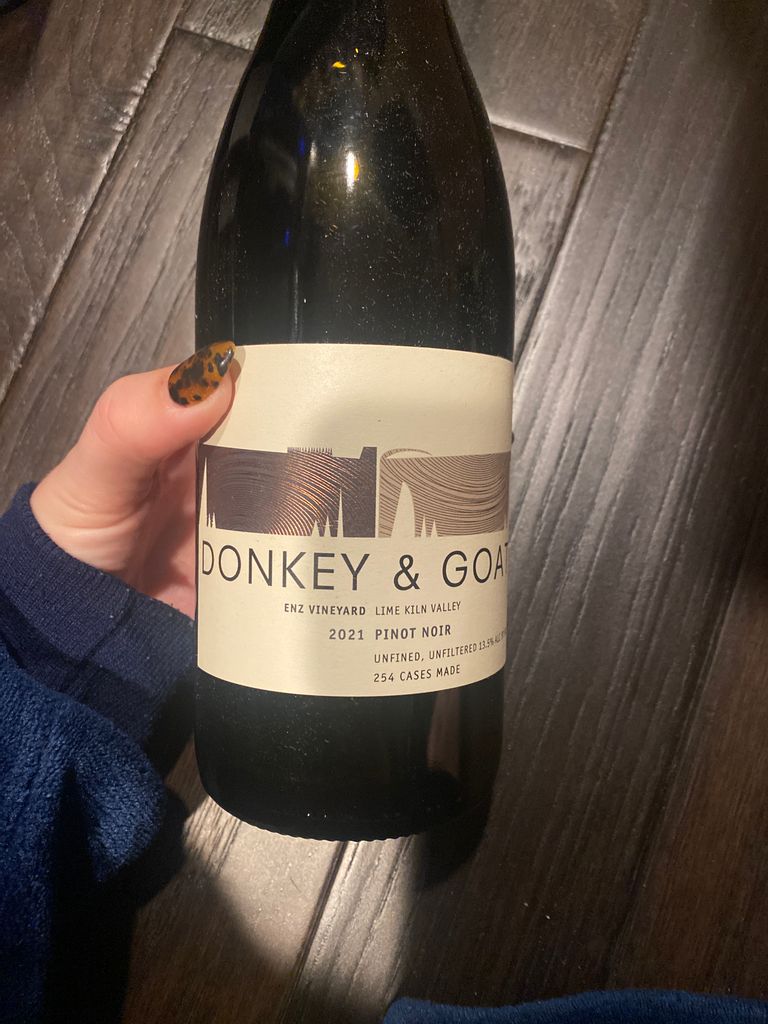 2021 Donkey and Goat Pinot Noir Enz Vineyard, USA, California, Central ...