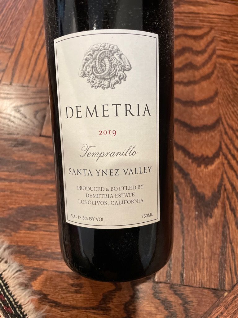2019 Demetria Tempranillo Santa Ynez Valley, USA, California, Central ...