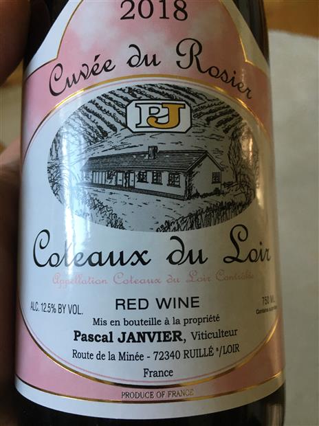2018 Pascal Janvier Coteaux du Loir Cuvée du Rosier, France, Loire ...