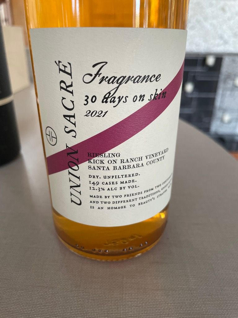2021 Union Sacré Dry Riesling, USA, California, Central Coast, Santa ...