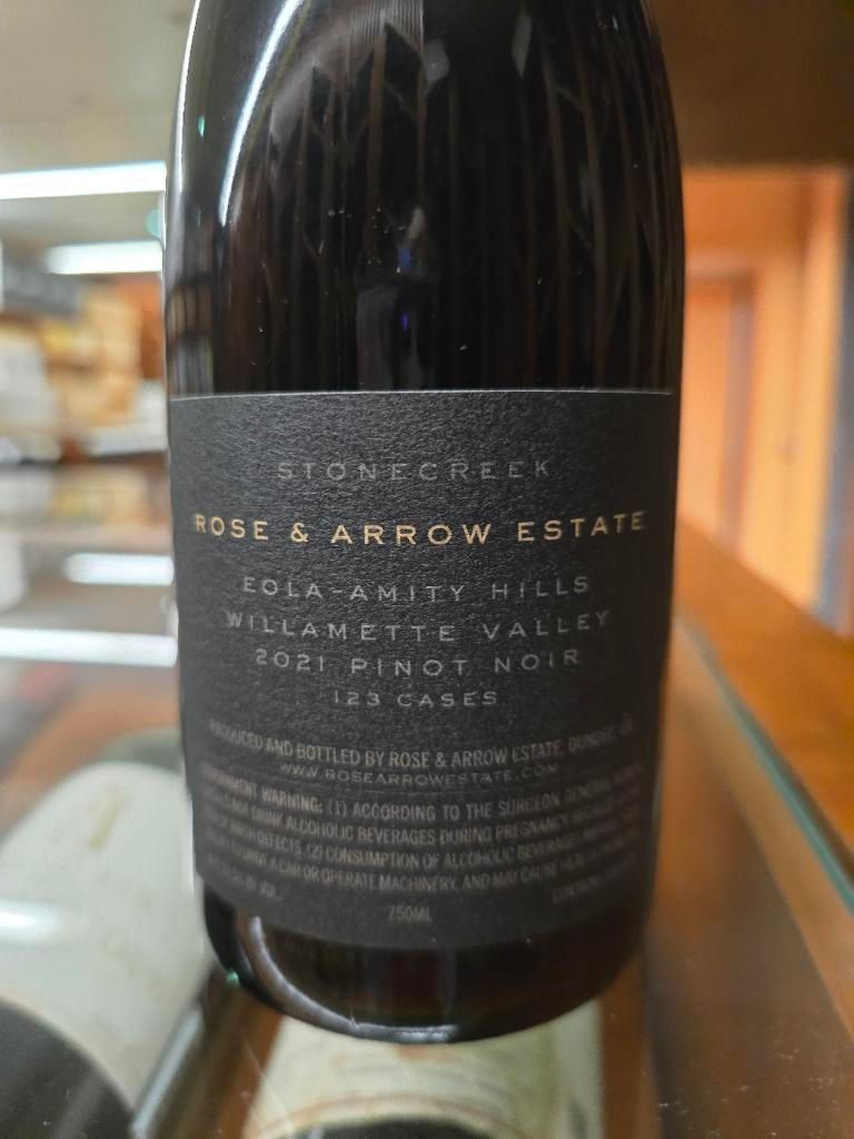 2021 Rose & Arrow Pinot Noir 1st Stonecreek Amity Hills Stonecreek, USA ...
