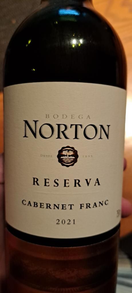 2019 Bodega Norton Cabernet Franc Reserva, Argentina, Mendoza, Lujan de Cuyo - CellarTracker