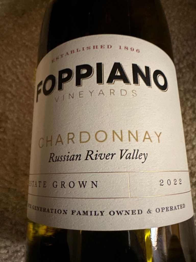 2021 Foppiano Chardonnay Estate, USA, California, Sonoma County ...