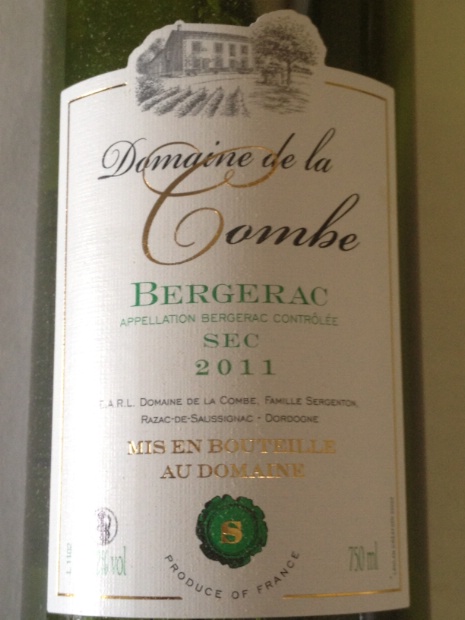 2011 Domaine de la Combe Bergerac Sec, France, Southwest France ...