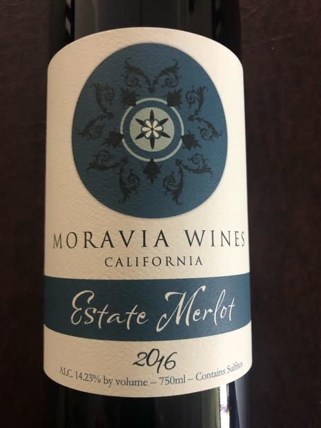 2016 Moravia Wines Merlot Estate, USA, California - CellarTracker
