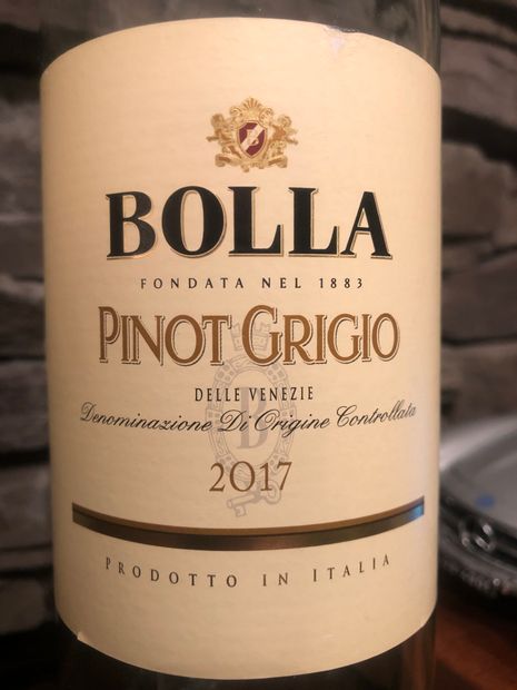 2017 Bolla Pinot Grigio, Italy, Veneto, Veneto IGT - CellarTracker