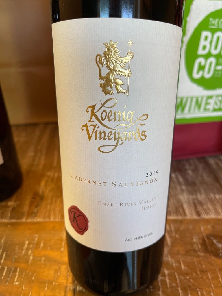 2019 Koenig Vineyards Cabernet Sauvignon Bitner Vineyard, USA, Idaho ...