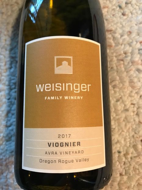 2017 Weisinger Family Winery Viognier, USA, Oregon, Southern Oregon ...