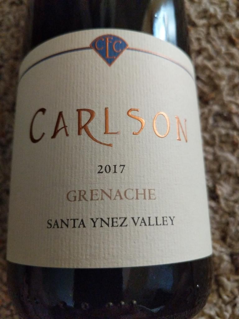 2020 Carlson Wines Grenache, USA, California, Central Coast, Santa Ynez ...