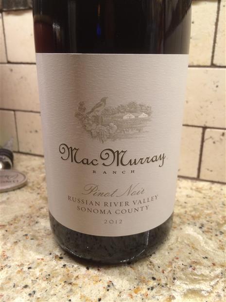2012 MacMurray Ranch Pinot Noir Sonoma Coast, USA, California, Sonoma ...