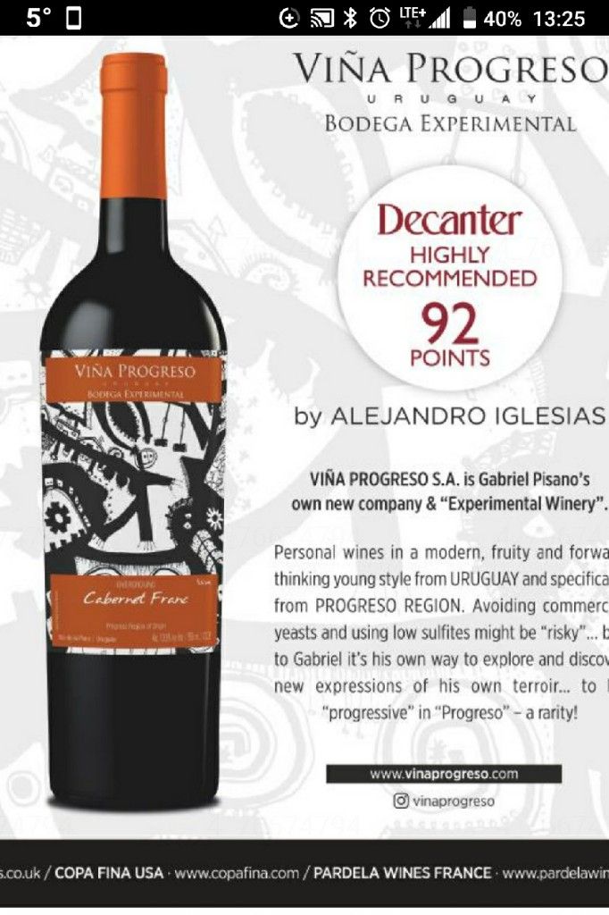 2018 Viña Progreso Cabernet Franc, Uruguay, Progreso - CellarTracker