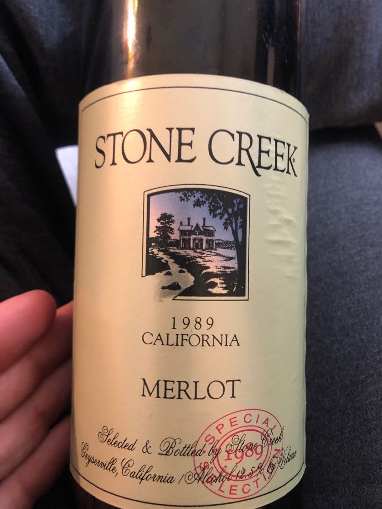 1993 Stone Creek Merlot Special Selection, USA, California, Napa Valley ...