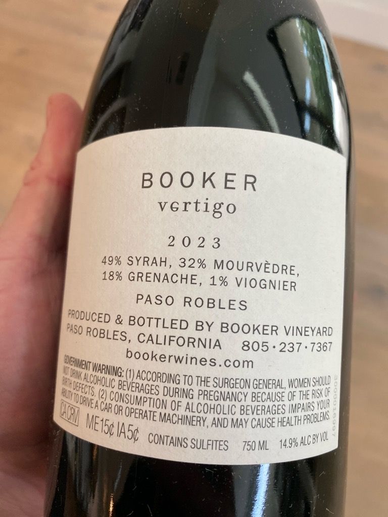 2023 Booker Vineyard Vertigo, USA, California, Central Coast, Paso ...