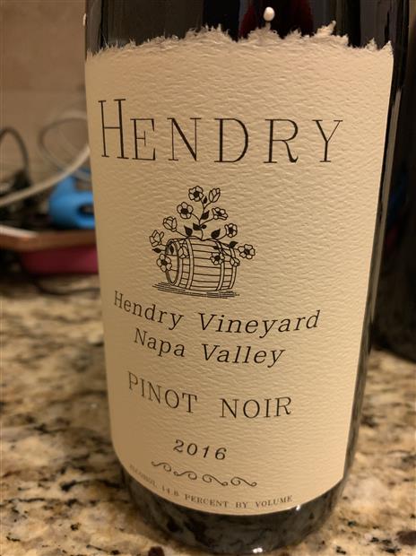 2016 Hendry Pinot Noir Hendry Vineyard, USA, California, Napa Valley ...