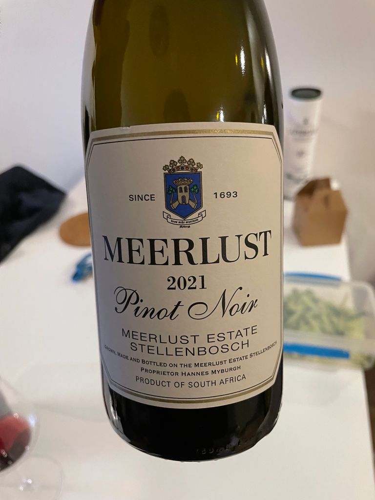 2021 Meerlust Pinot Noir, South Africa, Coastal Region, Stellenbosch ...