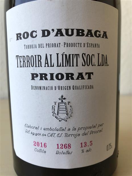 2017 Terroir Al Limit Soc. Lda. Priorat Roc d'Aubaga, Spain, Catalunya ...
