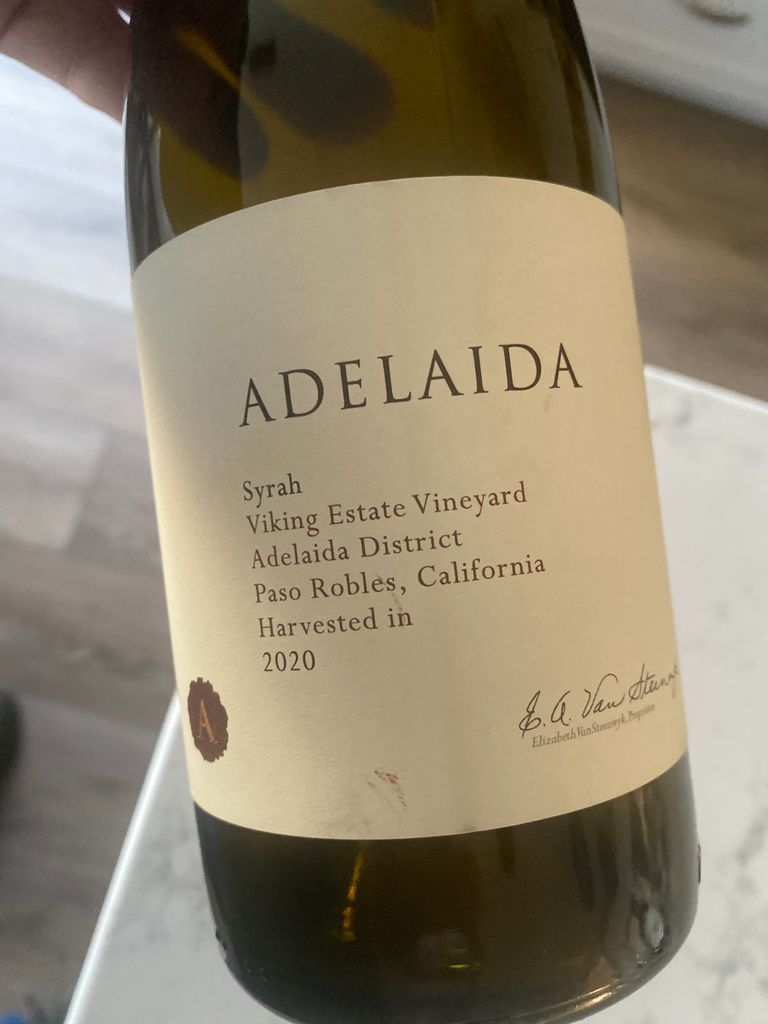 2020 Adelaida Cabernet-Syrah Signature Series Viking Estate Vineyard ...