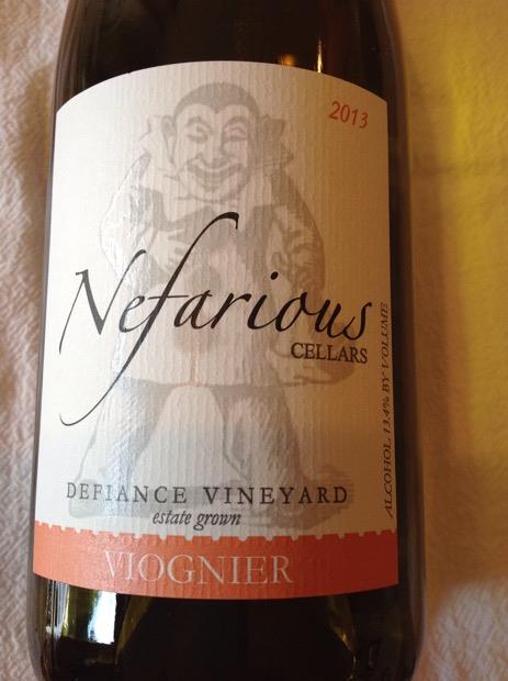 2013 Nefarious Cellars Viognier Defiance Vineyard, USA, Washington ...