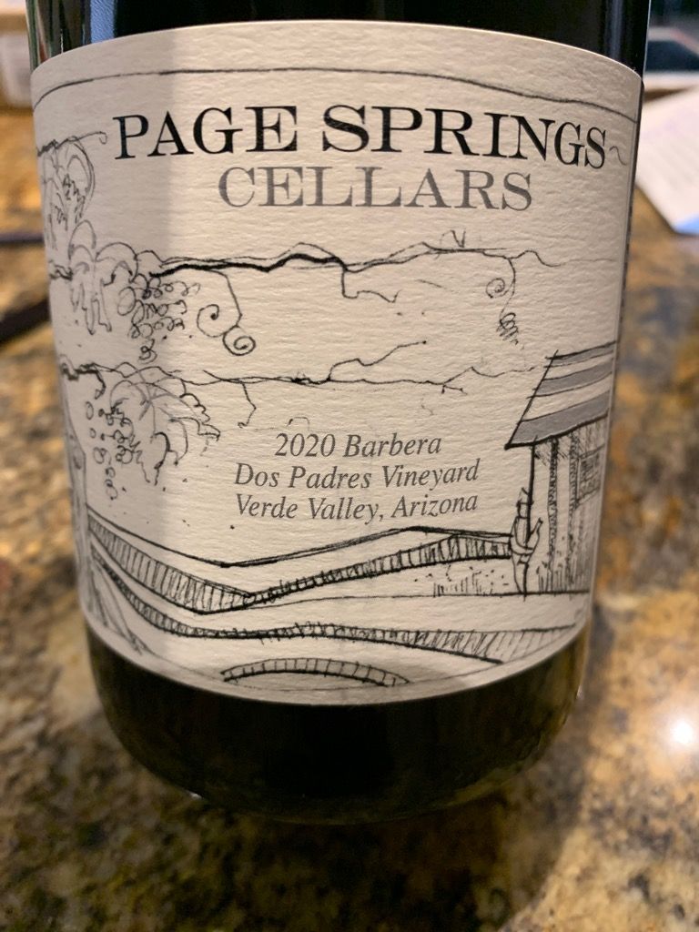 2020 Page Springs Cellars Barbera Dos Padres Vineyard, USA, Arizona ...