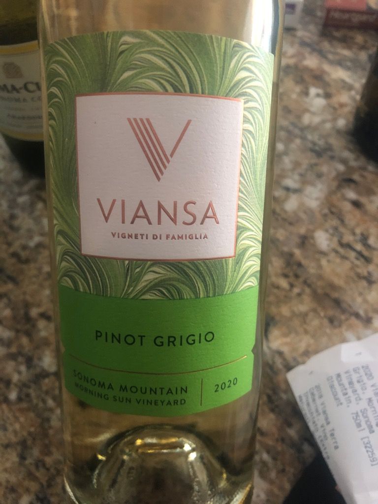 2020 Viansa Pinot Grigio, USA, California, Sonoma County - CellarTracker