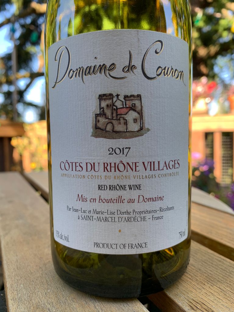 2017 Domaine de Couron Côtes du Rhône Villages, France, Rhône, Southern ...