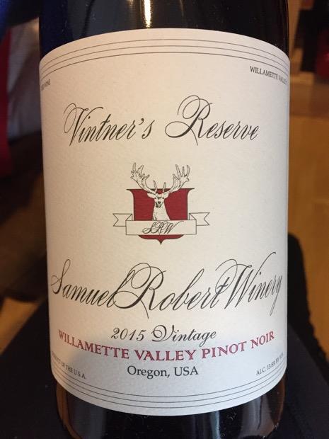 2015 Samuel Robert Winery Pinot Noir Vintner's Reserve, USA, Oregon ...