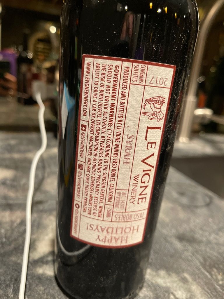 2019 Le Vigne Syrah, USA, California, Central Coast, Paso Robles ...