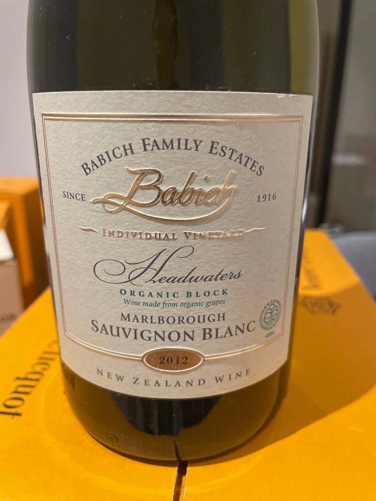 2011 Babich Sauvignon Blanc Individual Vineyard Headwaters Organic ...