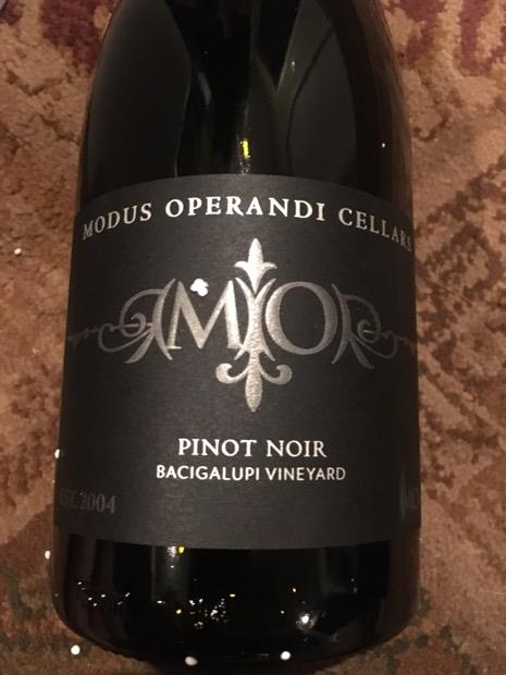 2015 Modus Operandi Cellars Pinot Noir Bacigalupi Vineyard, USA ...
