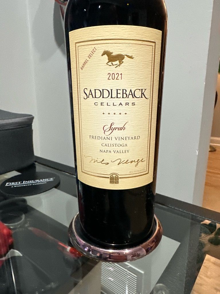 2021 Saddleback Cellars Syrah Frediani Vineyard, USA, California, Napa Valley, Calistoga ...