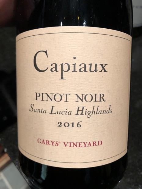2016 Capiaux Cellars Pinot Noir Pisoni Vineyard, USA, California ...