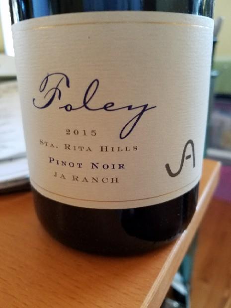 2015 Foley Estates Pinot Noir JA Ranch, USA, California, Central Coast ...