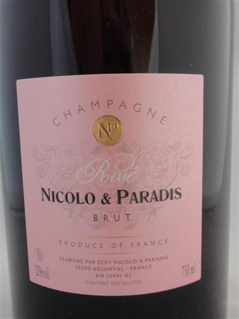 NV Nicolo & Paradis Champagne Brut Rosé, France, Champagne - CellarTracker