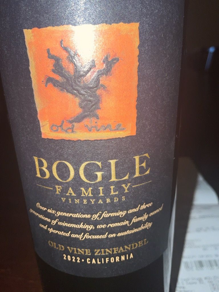 2022 Bogle Vineyards Old Vine Zinfandel, USA, California - CellarTracker