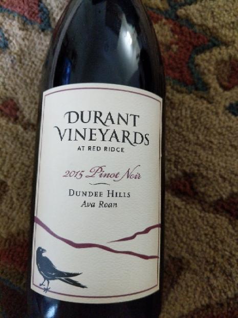 2015 Durant Vineyards Pinot Noir Ava Roan, USA, Oregon, Willamette ...