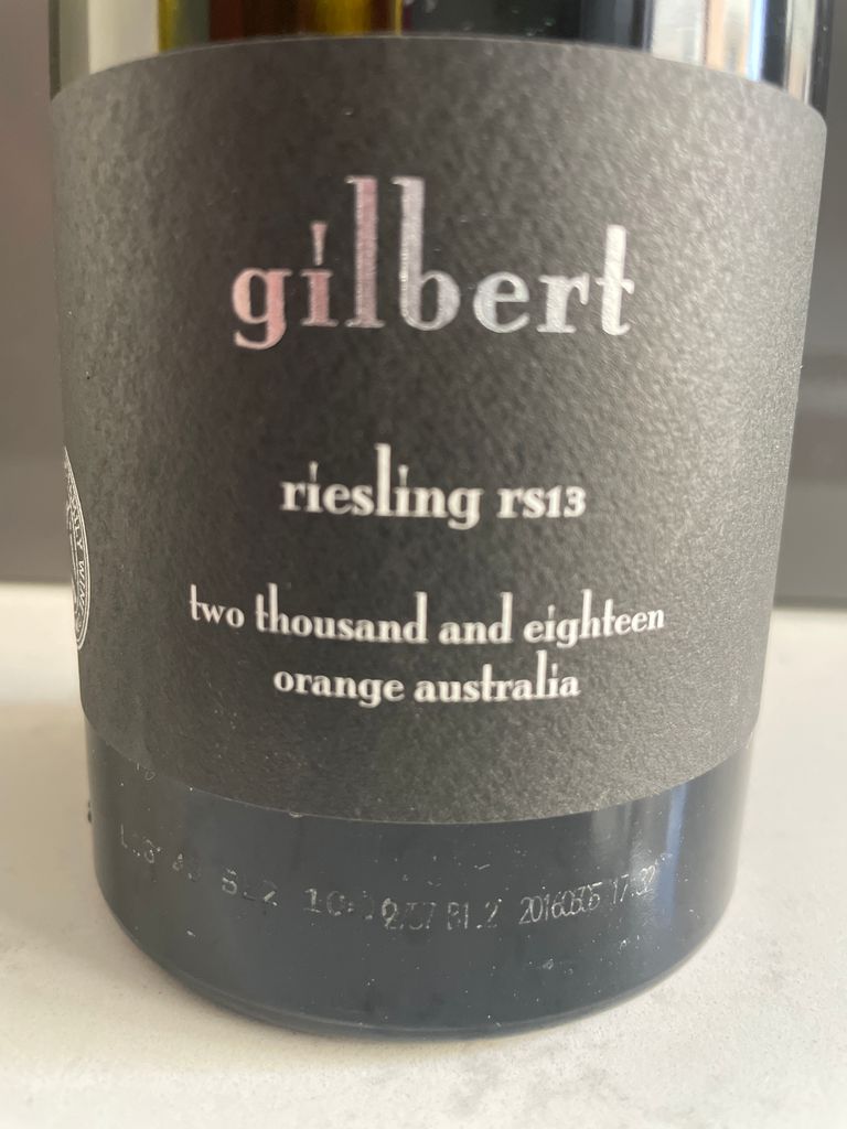 2018 Gilbert Family Wines Riesling, Australia, New South Wales, Central ...