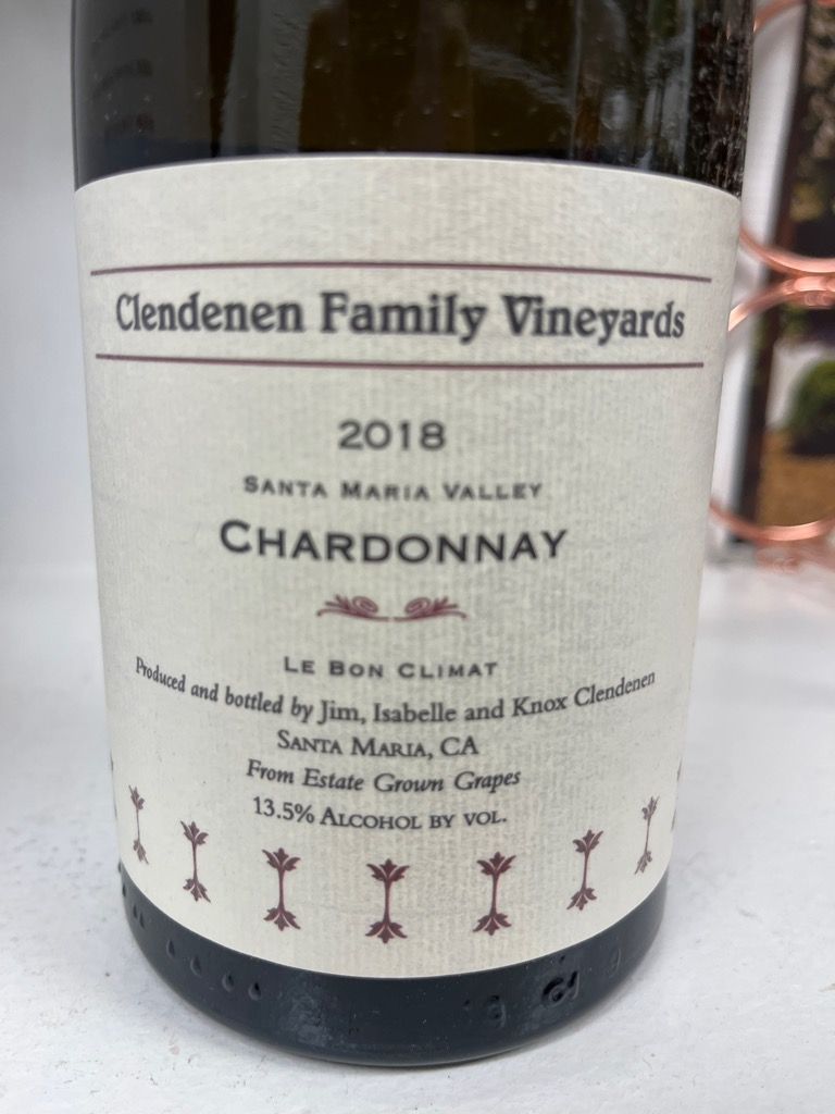 2018 Clendenen Family Vineyards Chardonnay Le Bon Climat Estate, USA ...