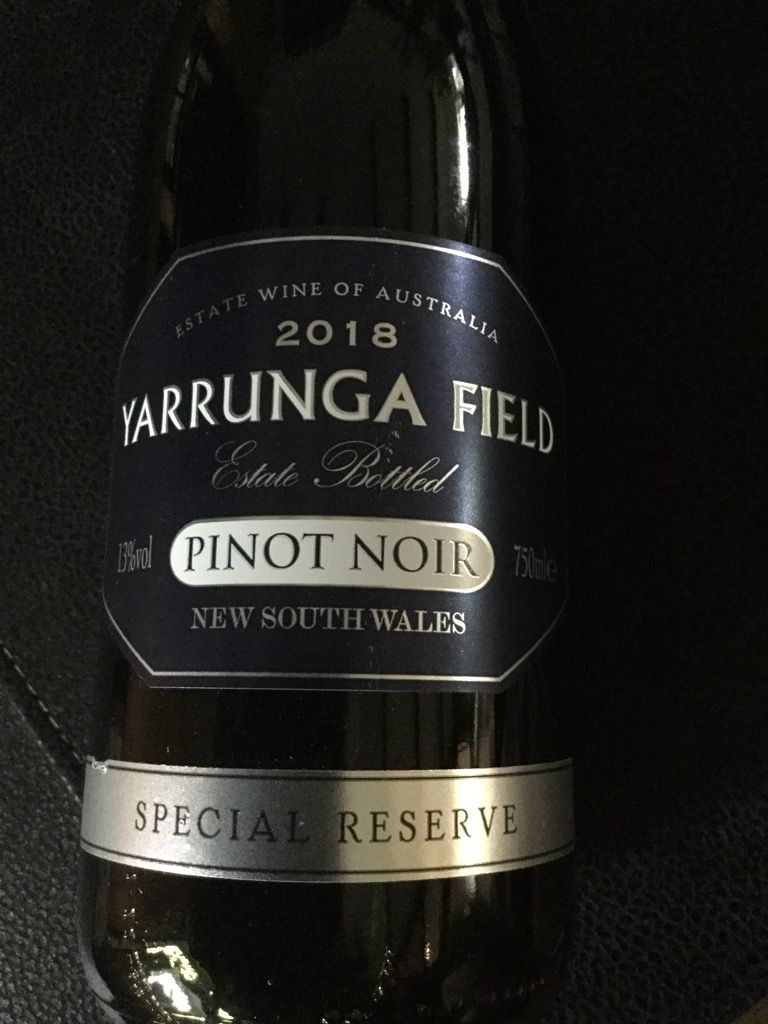 2018 Yarrunga Field Pinot Noir Special Reserve, Australia, New South ...