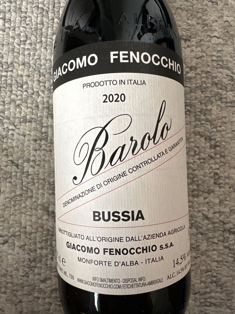 2020 Giacomo Fenocchio Barolo Bussia, Italy, Piedmont, Langhe, Barolo ...