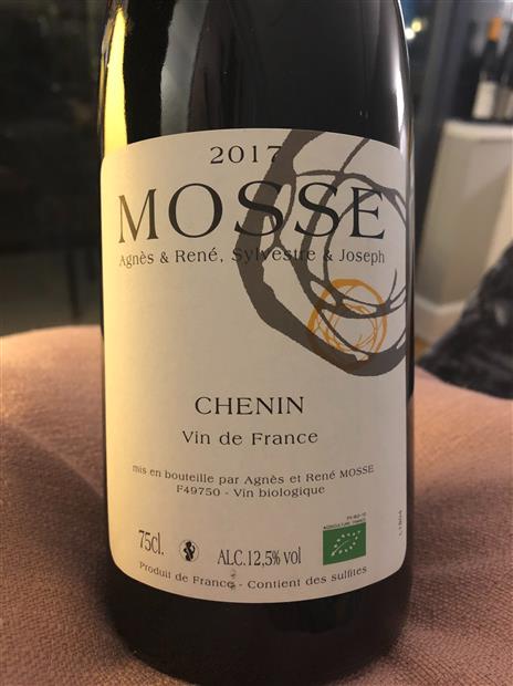 2017 Agnès et René Mosse Chenin Blanc, France, Loire Valley, Anjou ...