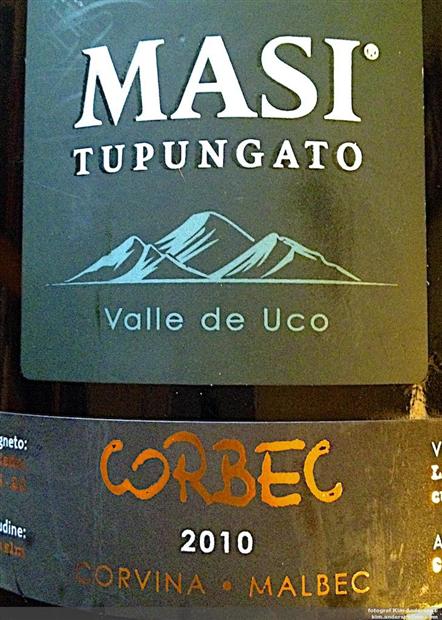 2010 Masi Tupungato Corbec Appassimento La Arboleda, Argentina, Mendoza, Valle de Uco, Tupungato ...