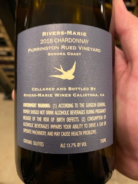 2018 Rivers-Marie Chardonnay Purrington Rued, USA, California, Sonoma ...