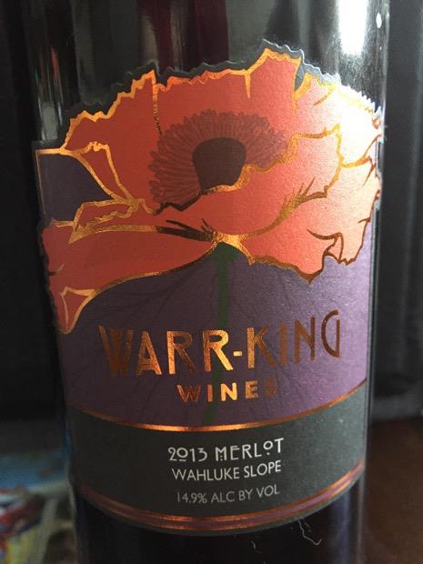 2013 Warr-King Wines Merlot Wahluke Slope, USA, Washington, Columbia ...