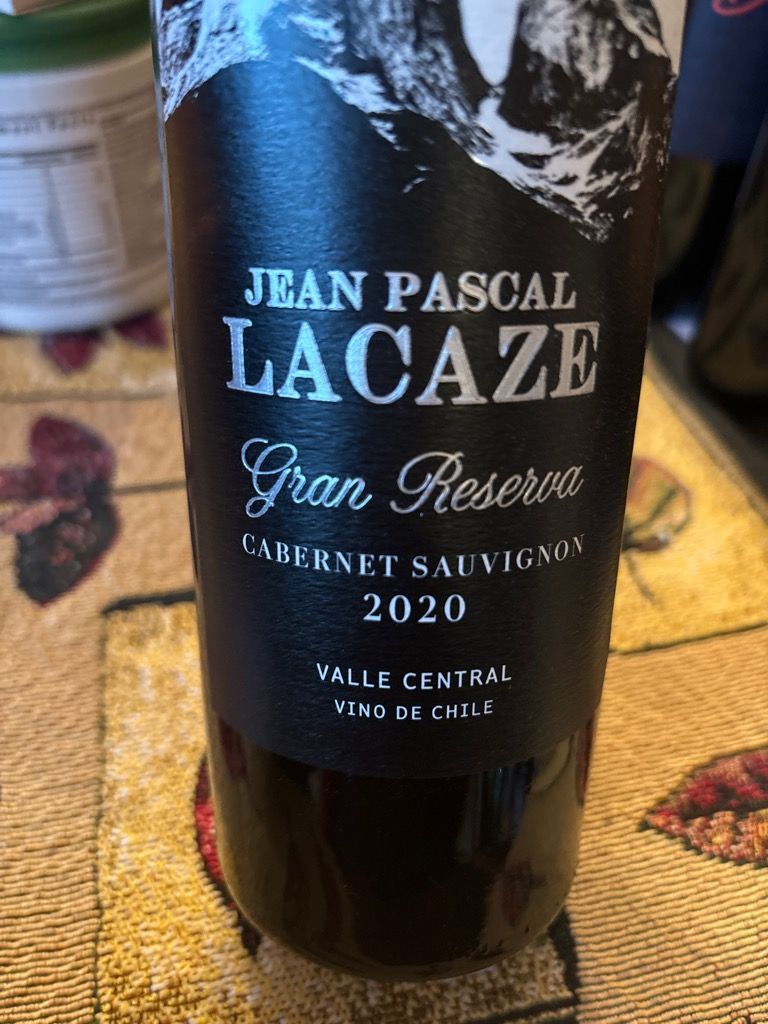 2021 Jean-Pascal Lacaze Cabernet Sauvignon Gran Reserva, Chile, Rapel ...