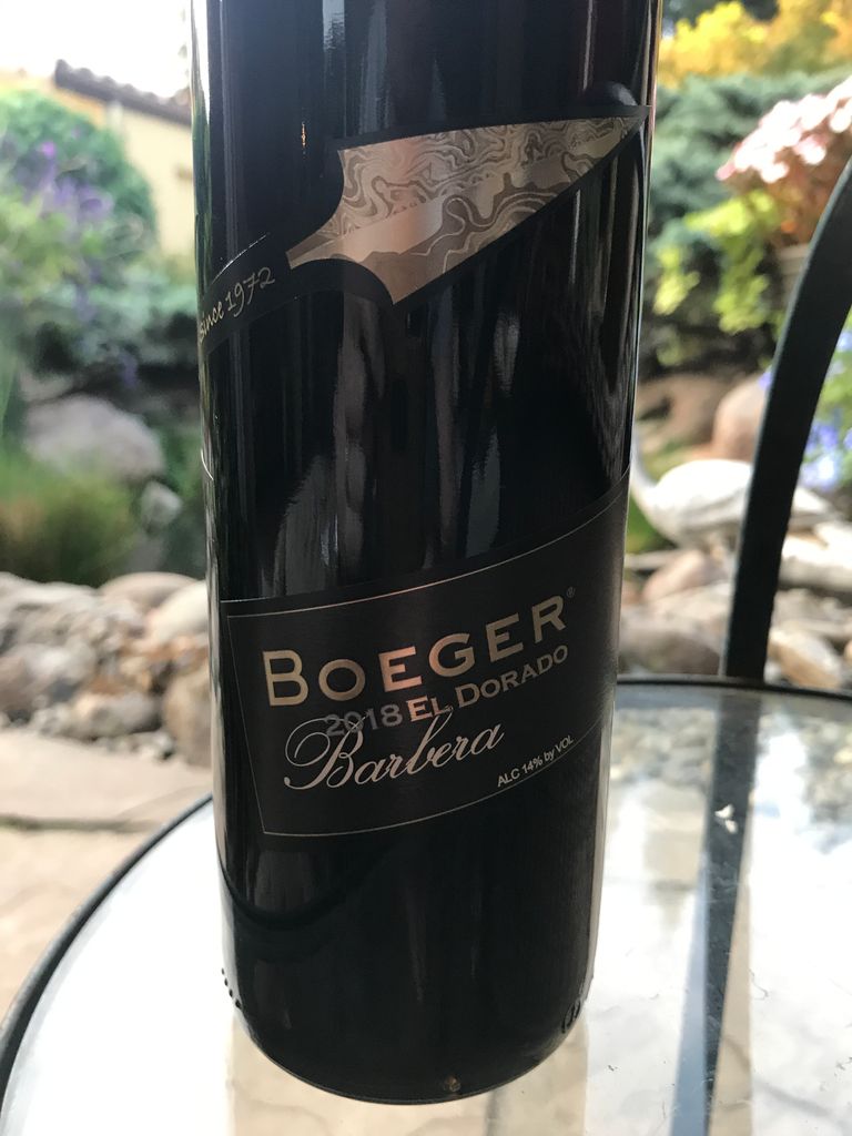 2018 Boeger Winery Barbera El Dorado, USA, California, Sierra Foothills ...
