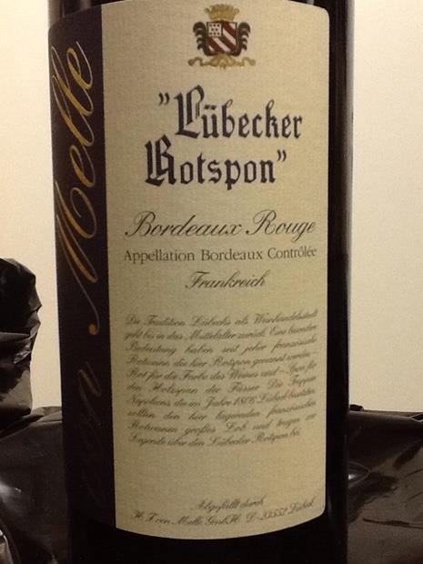 2012 Lubecker Rotspon, France, Bordeaux - CellarTracker