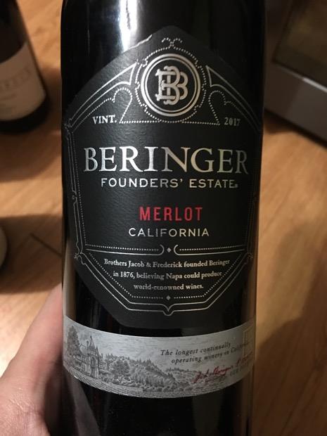 2017 Beringer Vineyards Merlot Founders' Estate, USA, California ...
