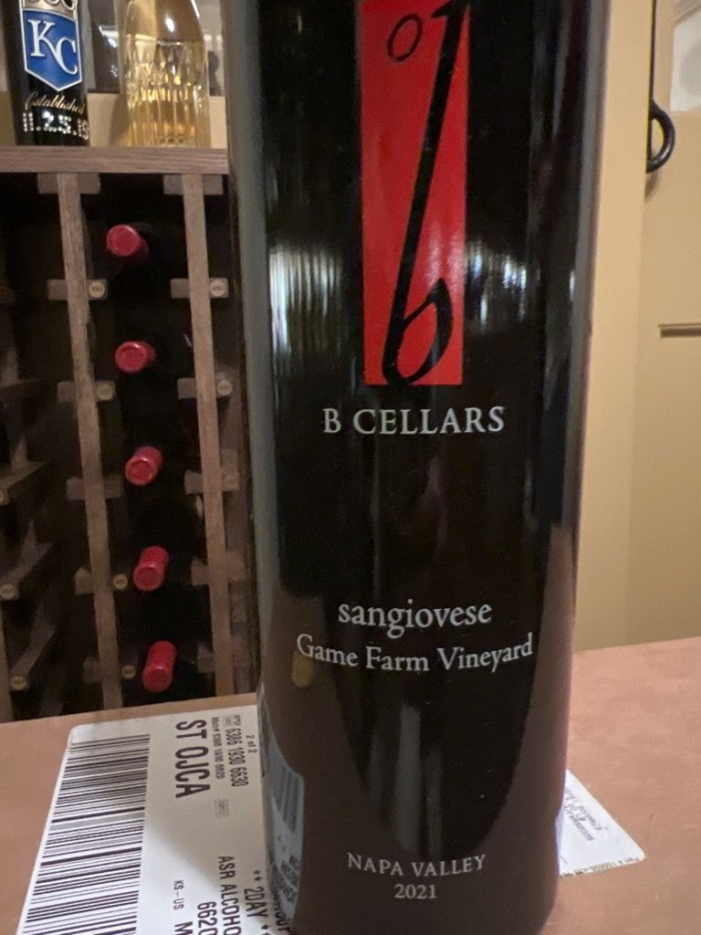 2021 B Cellars Sangiovese Stagecoach Vineyard, USA, California, Napa ...