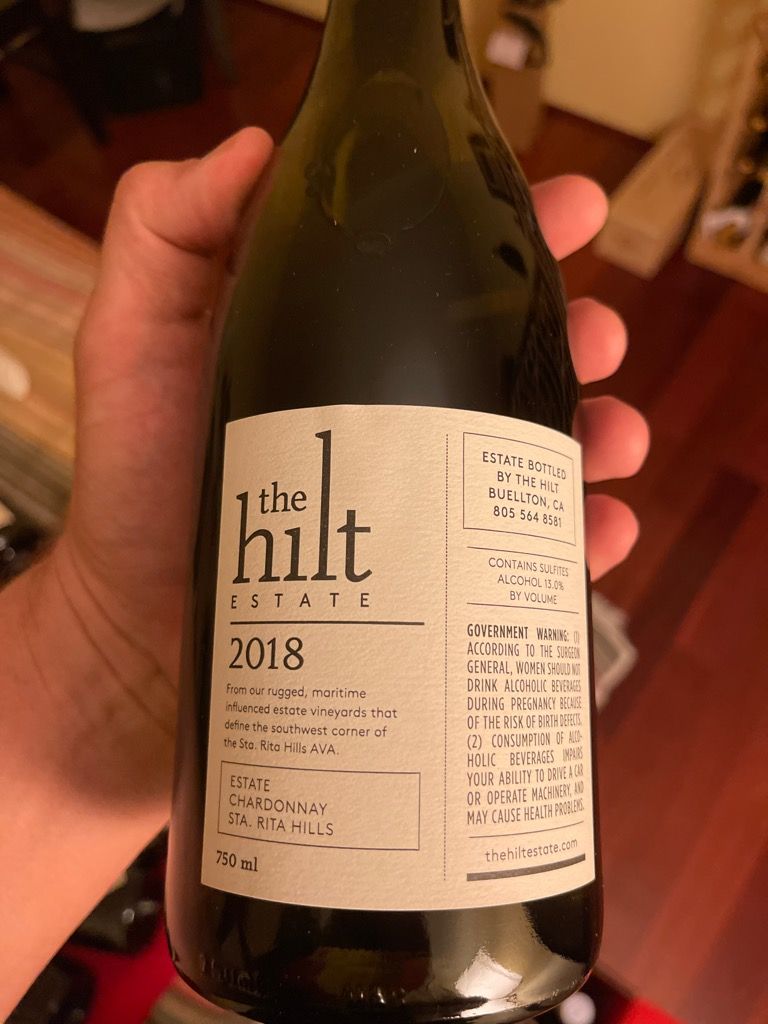 2018 The Hilt Chardonnay Estate, USA, California, Central Coast, Sta ...