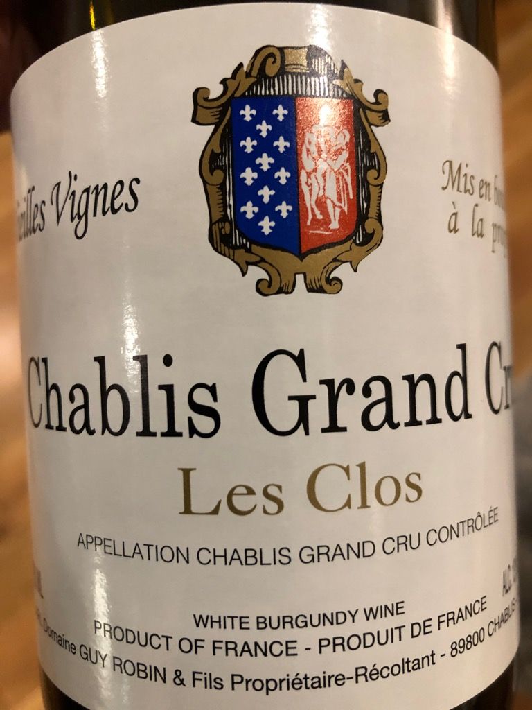 2015 Domaine Guy Robin et Fils Chablis Grand Cru Les Clos, France ...